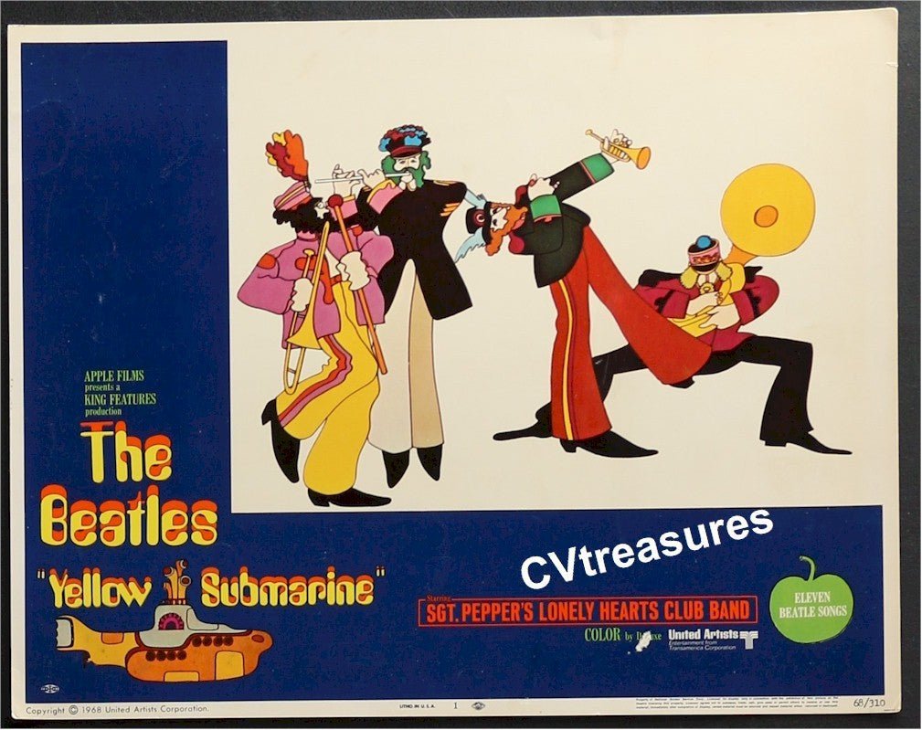 Beatles Yellow Sumarine Memorabilia Original Vintage Movie Poster Lobb ...