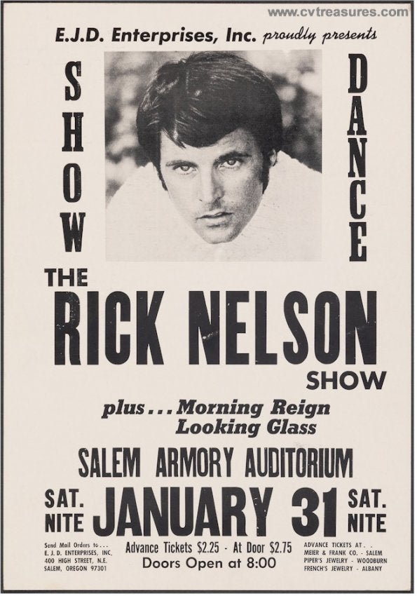 Ricky Nelson RARE Original Vintage Concert Poster – Vintage Poster ...