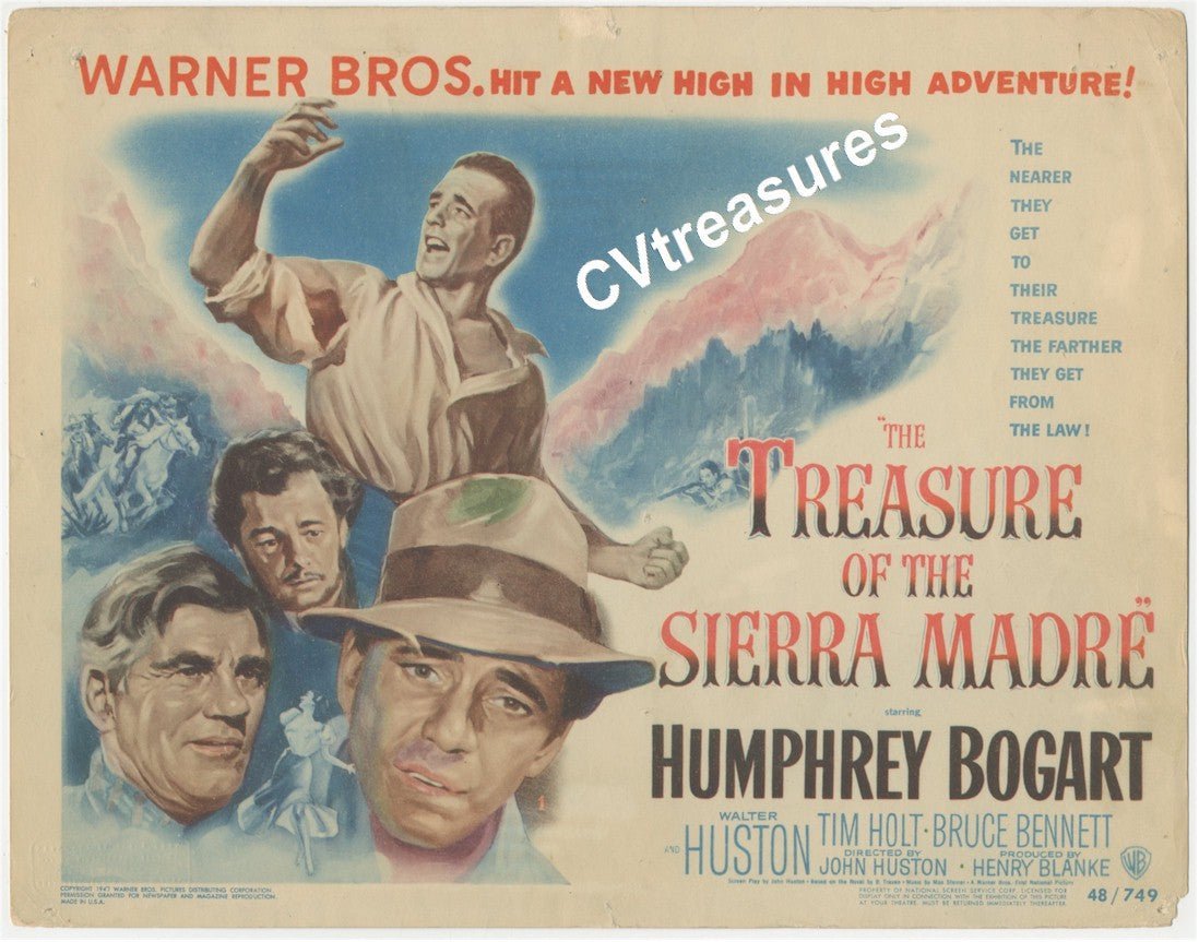 TREASURE OF THE SIERRA MADRE Vintage Movie Poster Title Lobby Card HUM ...